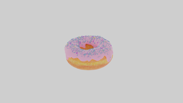 Vanilla donut mesh-texture and animation 3D Model in Sweets 3DExport