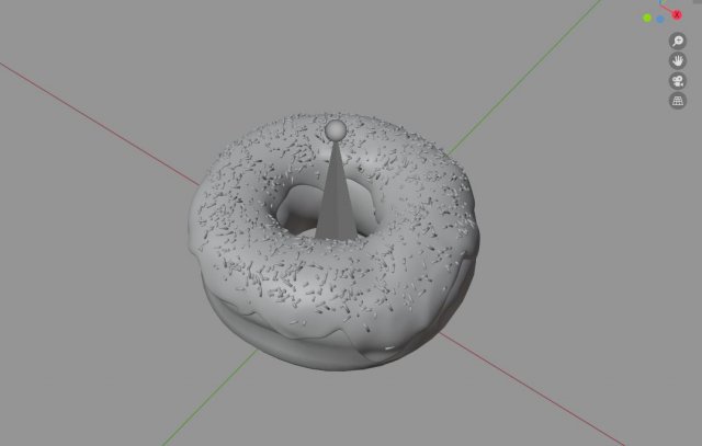 Vanilla donut mesh-texture and animation 3D Model in Sweets 3DExport