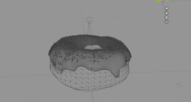 Vanilla donut mesh-texture and animation 3D Model in Sweets 3DExport