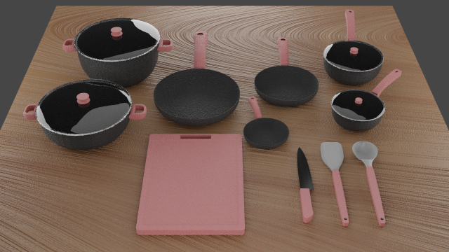 Kitchen Cookware Set 3D Model in Cookware Tools 3DExport