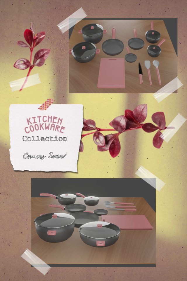 Kitchen Cookware Set 3D Model in Cookware Tools 3DExport