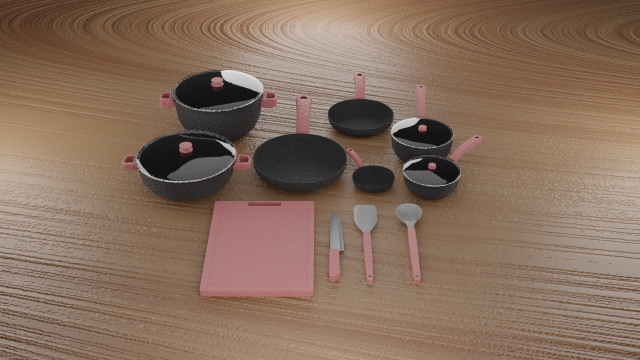 Kitchen Cookware Set 3D Model in Cookware Tools 3DExport