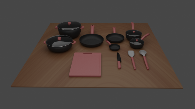 Kitchen Cookware Set 3D Model in Cookware Tools 3DExport