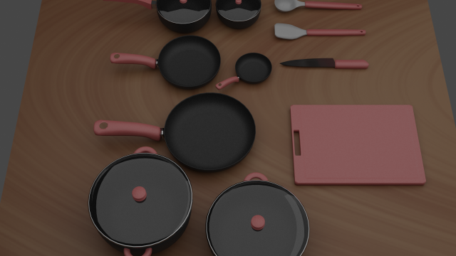 Kitchen Cookware Set 3D Model in Cookware Tools 3DExport