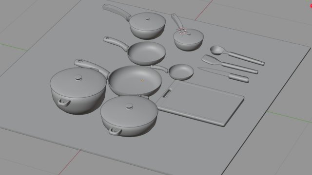Kitchen Cookware Set 3D Model in Cookware Tools 3DExport