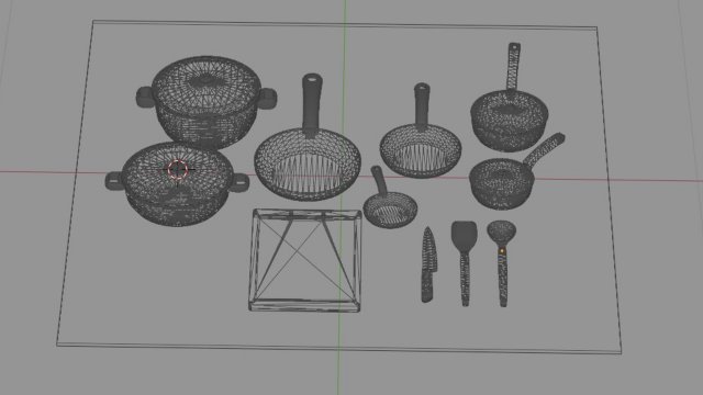 Kitchen Cookware Set 3D Model in Cookware Tools 3DExport