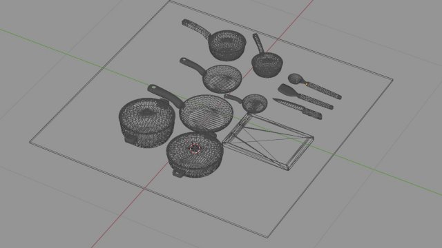 Kitchen Cookware Set 3D Model in Cookware Tools 3DExport