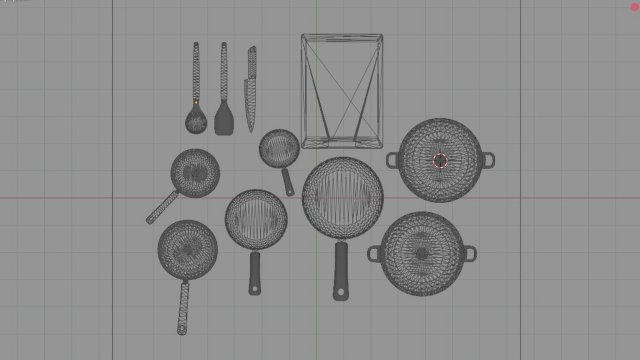 Kitchen Cookware Set 3D Model in Cookware Tools 3DExport