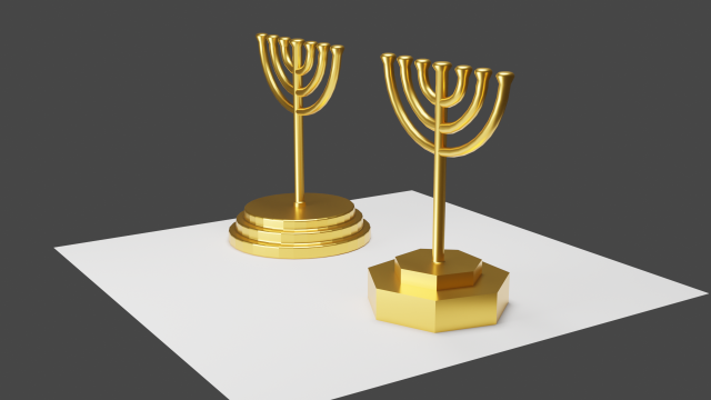 Menorah 3D Model in Other 3DExport