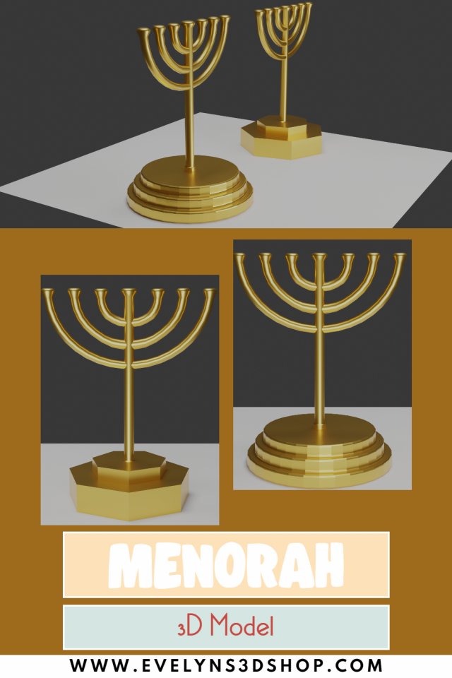 Menorah 3D Model in Other 3DExport