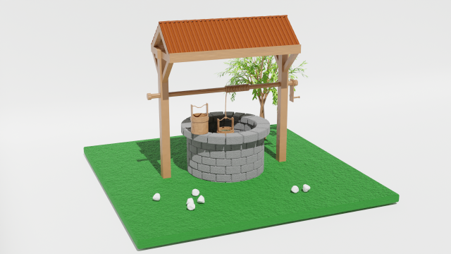 3D Water Well 3D Model in Sculpture 3DExport