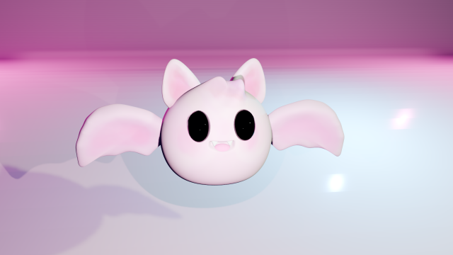 Kawaii bat character pink Free 3D Model in Bird 3DExport