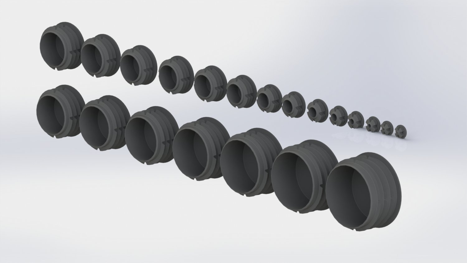 Set of round plugs 3D Models in Parts 3DExport