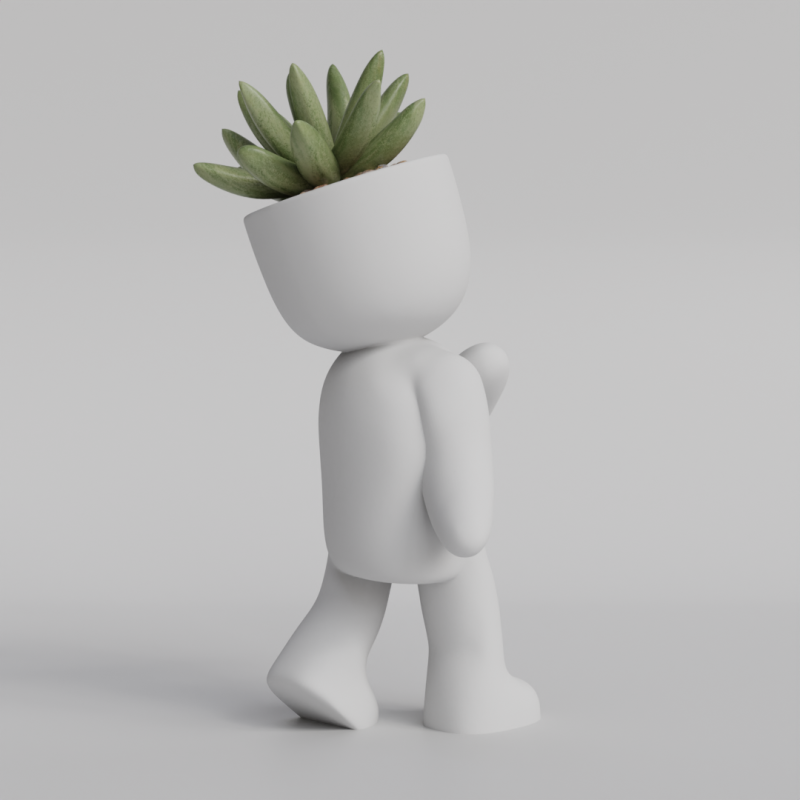Adorable Walking Plant Pot Character STL File for 3D Printing - Cute ...