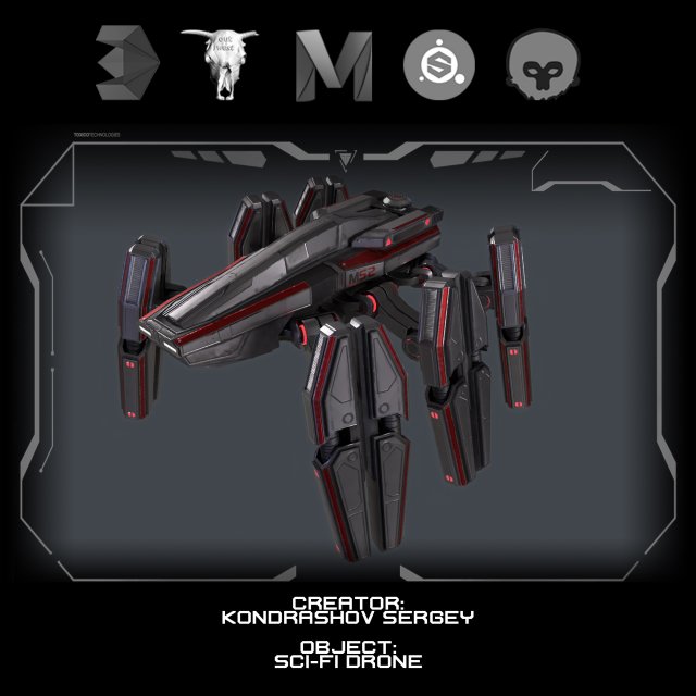 M53 Mako fan concept model 3D Model in Fantasy Spacecraft 3DExport