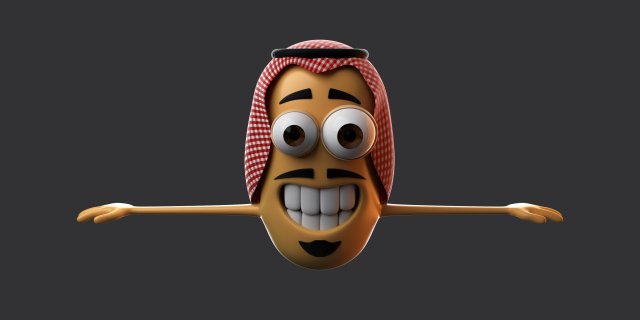 arabic character 3D Model in Cartoon 3DExport
