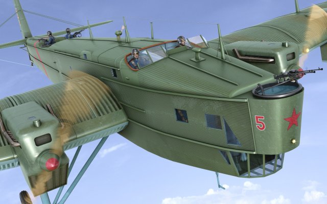 Tupolev TB-3 with 4 engines M17 3D Model in Bomber 3DExport