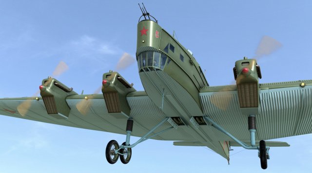 Tupolev TB-3 with 4 engines M17 3D Model in Bomber 3DExport