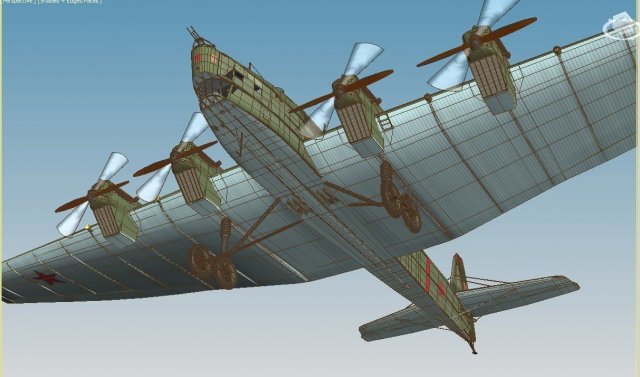 Tupolev TB-3 with 4 engines M17 3D Model in Bomber 3DExport