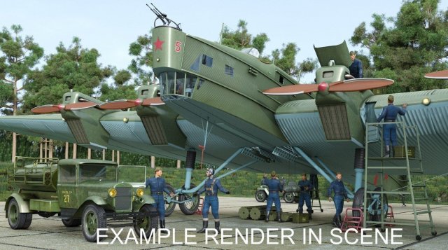 Tupolev TB-3 with 4 engines M17 3D Model in Bomber 3DExport