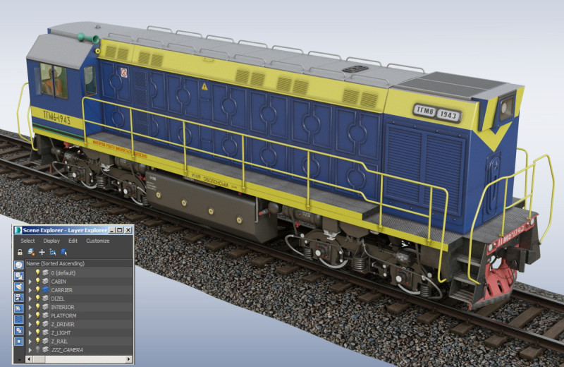 Shunting locomotive TGM-6 3D Model in Train 3DExport