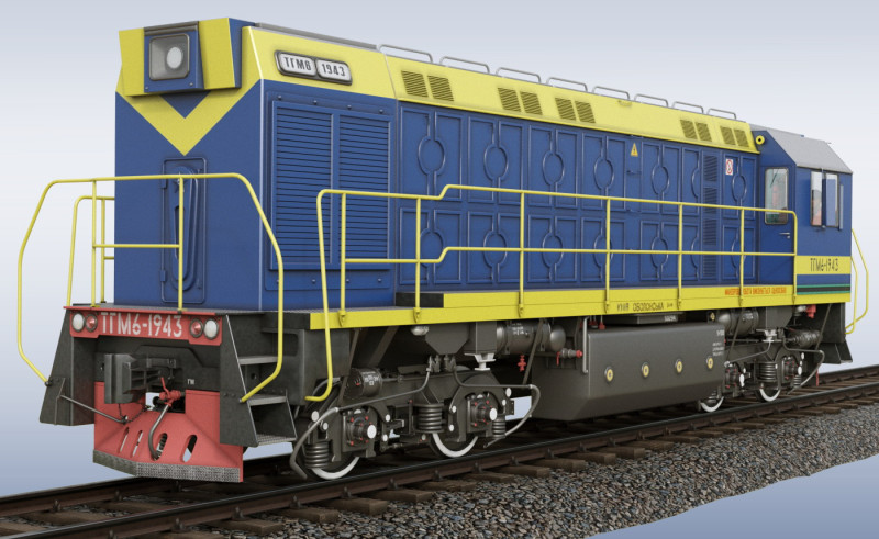 Shunting locomotive TGM-6 3D Model in Train 3DExport