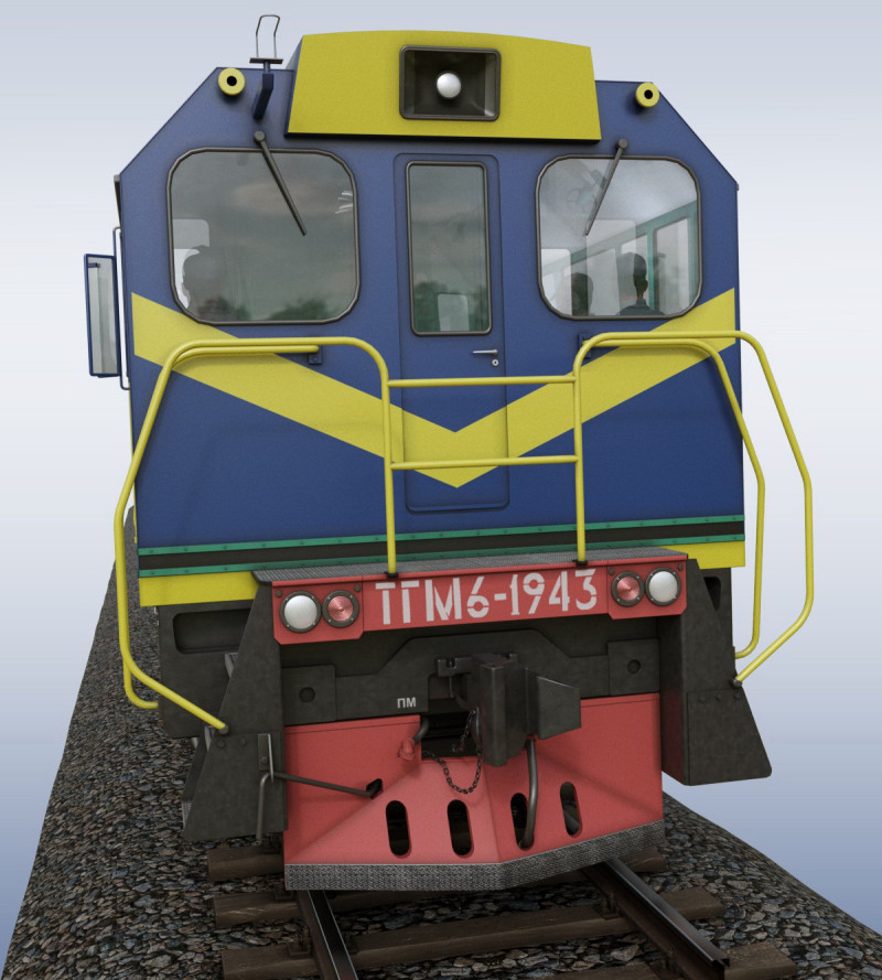 Shunting locomotive TGM-6 3D Model in Train 3DExport