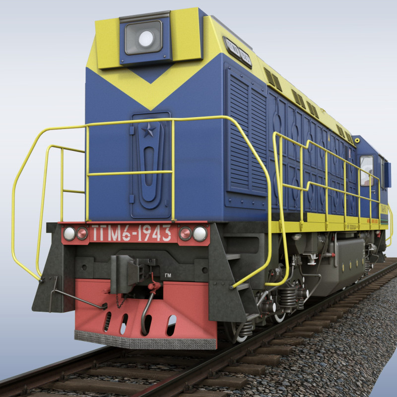 Shunting locomotive TGM-6 3D Model in Train 3DExport