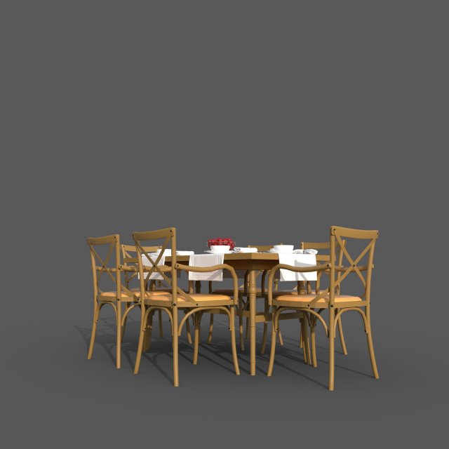 Dinner Table 3D Model in Table 3DExport