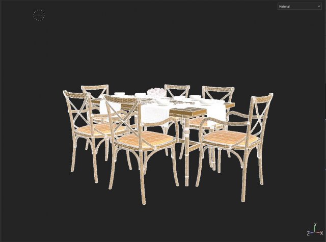 Dinner Table 3D Model in Table 3DExport