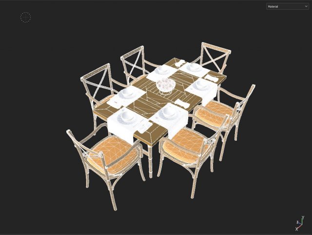 Dinner Table 3D Model in Table 3DExport