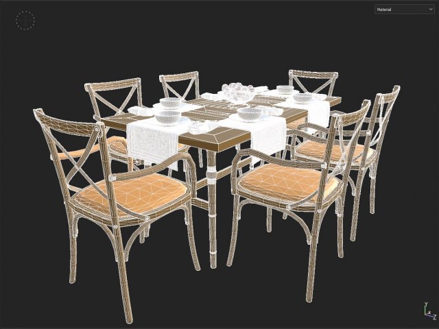 Dinner Table 3D Model in Table 3DExport