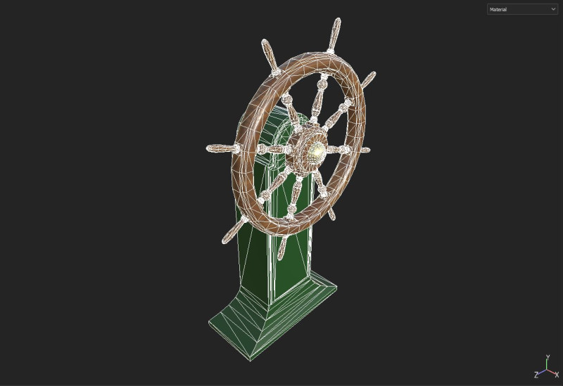 Rudder 3D Model in Parts 3DExport