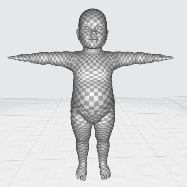 Baby girl Rigged Low-poly 3D Model in Child 3DExport