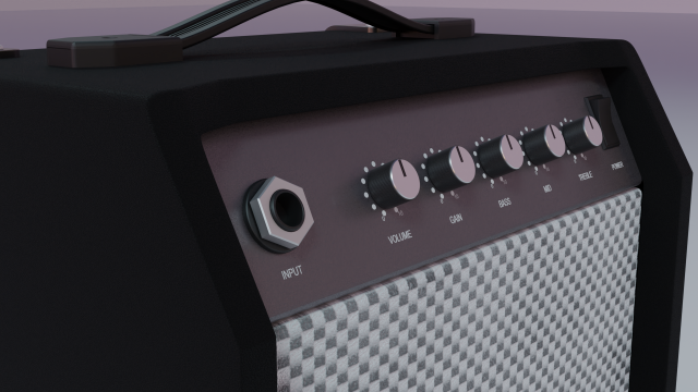 Guitar amplifier 3D Model in Audio 3DExport
