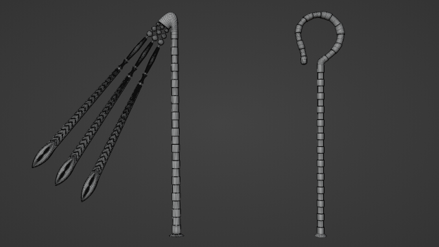 Egyptian Crook and Flail 3D Model in Jewellery 3DExport