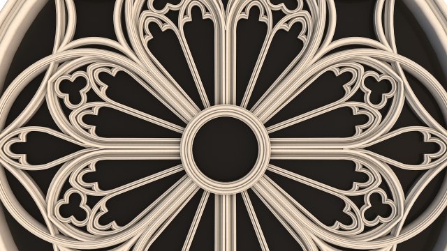 elegant gothic rose window 3D Model in Restaurant 3DExport