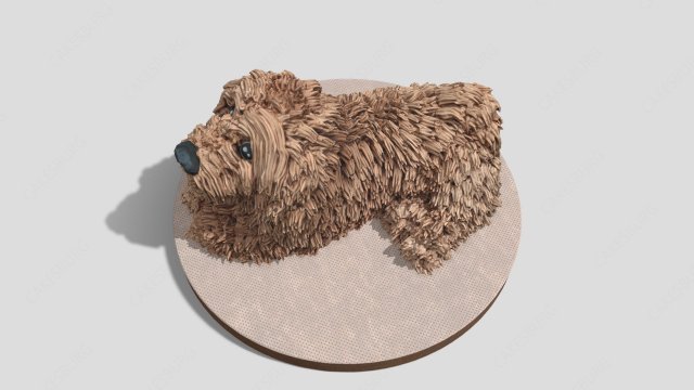 Cockapoo Dog Cake 3D Model in Sweets 3DExport