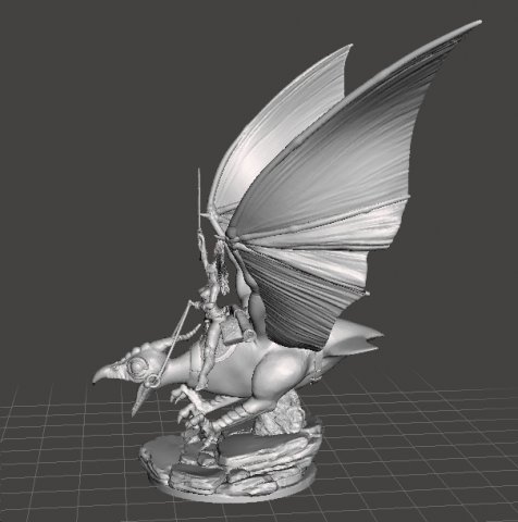 TARNA LAST FLIGHT FEMALE WARRIOR ON MOUNT MINIATURE MODEL FOR GAMES RPG ...