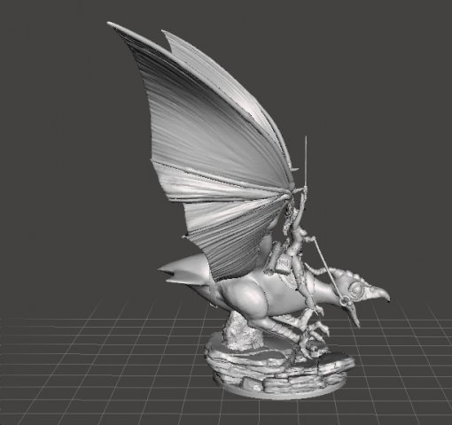 TARNA LAST FLIGHT FEMALE WARRIOR ON MOUNT MINIATURE MODEL FOR GAMES RPG ...