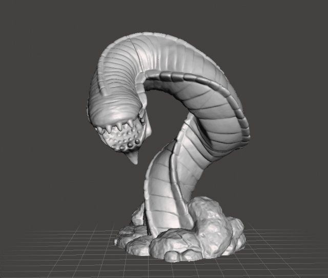 PURPLE WORM MINIATURE MODEL FOR FANTASY GAMES DnD AND RPG 3D Print ...