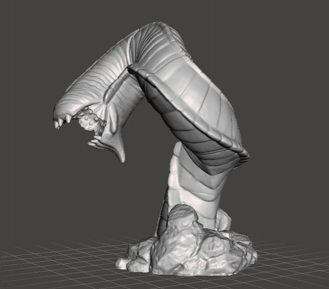 PURPLE WORM MINIATURE MODEL FOR FANTASY GAMES DnD AND RPG 3D Print ...