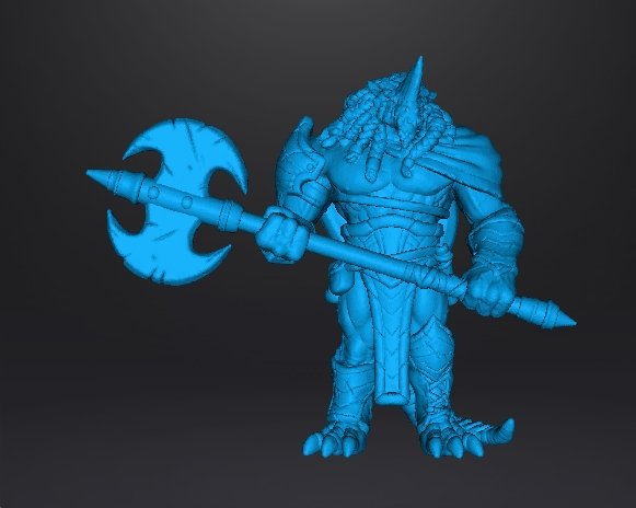 DRAGONBORN BARBARIAN CHAMPION MINIATURE MODEL FOR FANTASY GAMES DND RPG ...