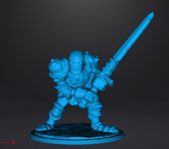 EVIL KNIGHT TWO HANDED SWORD MINIATURE MODEL FOR FANTASY GAMES DND RPG ...