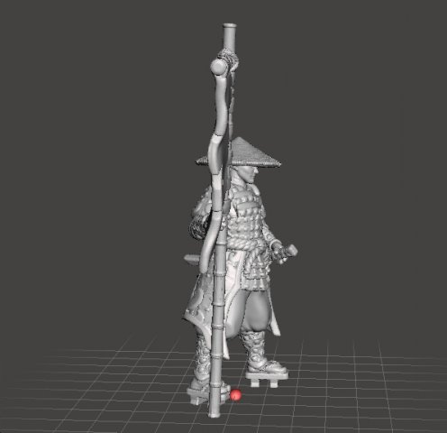 JAPANESE SAMURAI STANDARD BEARER MINIATURE MODEL FOR FANTASY GAMES DND ...