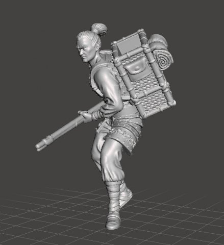 JAPANESE SOLDIER WITH MUSKET MINIATURE MODEL FOR FANTASY GAMES DND RPG ...