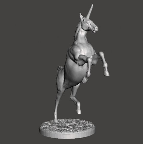 REARING UNICORN MINIATURE MODEL FOR FANTASY GAMES DND RPG 3D Print Model in Figurines 3DExport