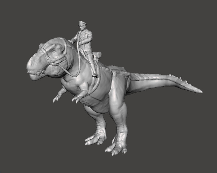 WOLFENSTEIN HITLER ON T-REX MINIATURE MODEL FIGURE SCIFI FANTASY GAMES ...