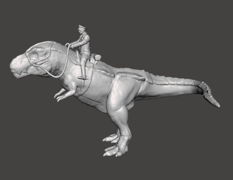 WOLFENSTEIN HITLER ON T-REX MINIATURE MODEL FIGURE SCIFI FANTASY GAMES ...