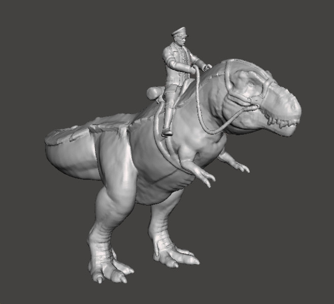 WOLFENSTEIN HITLER ON T-REX MINIATURE MODEL FIGURE SCIFI FANTASY GAMES ...